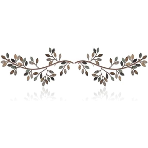 2 Pieces Metal Tree Leaf Wall Decor Vine Olive Branch Leaf Wall Art ...
