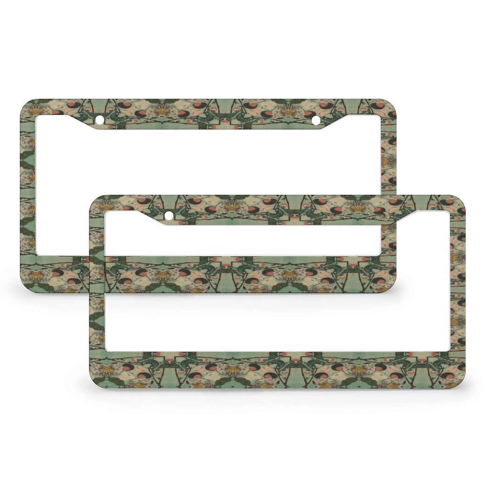 2 Pieces Mexican Talavera Style License Plate Frames Tribal Texture ...