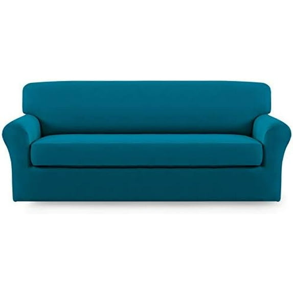 2 Pieces Microfiber Stretch Sofa Slipcover – Spandex Soft Fitted Sofa ...