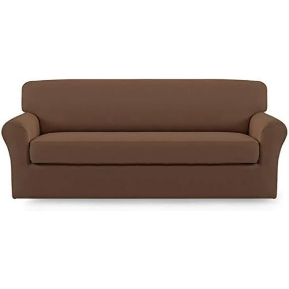 2 Pieces Microfiber Stretch Sofa Slipcover – Spandex Soft Fitted Sofa ...