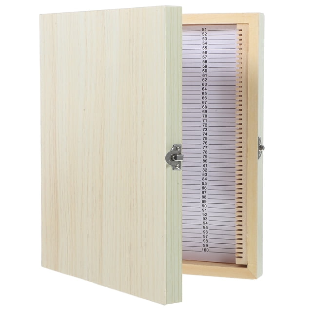 2 Pieces Microscope Slide Case Lab Samples Organizer Storage Wooden ...