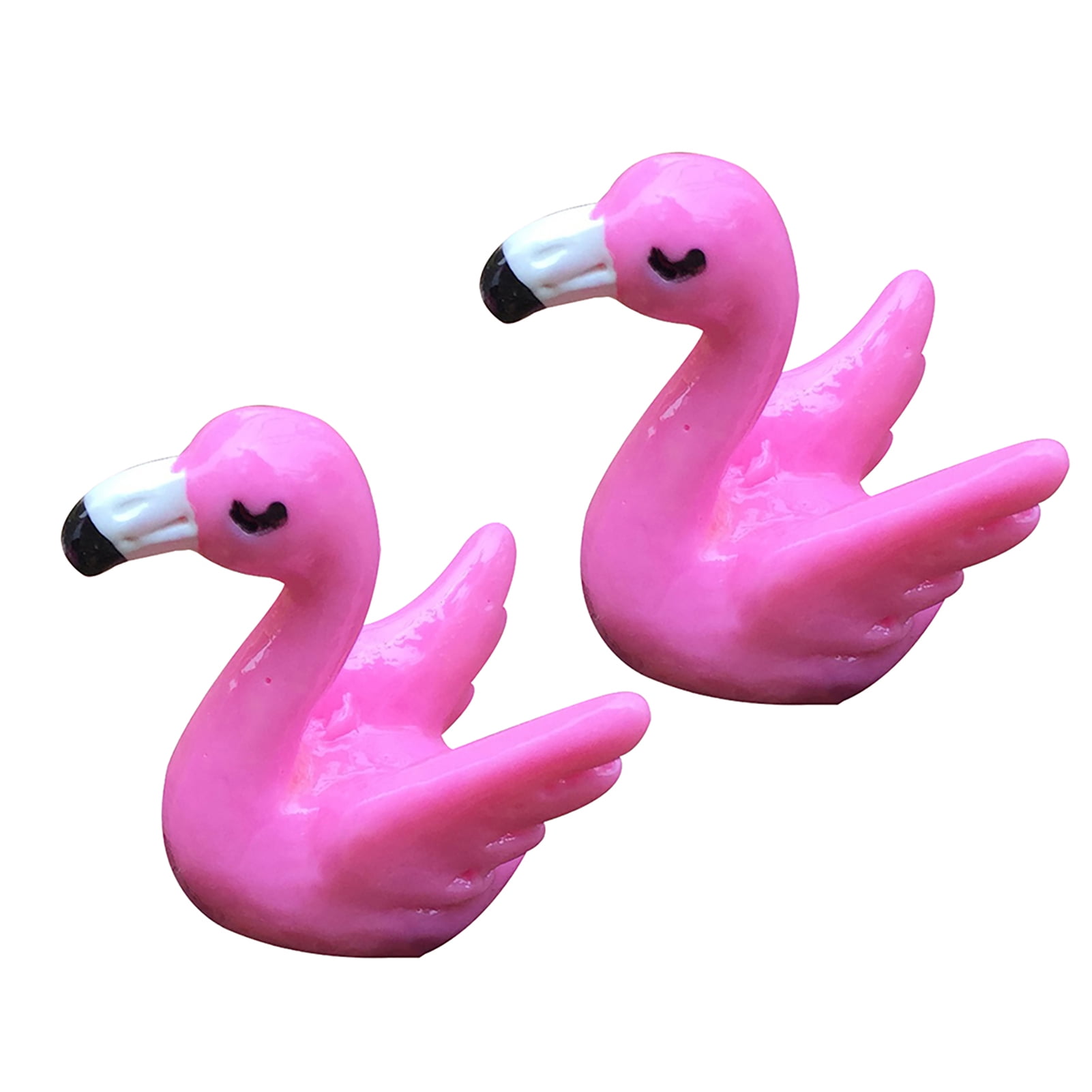 2 Pieces Mini Flamingo Miniature Figurines Fairy Garden Miniature Moss ...