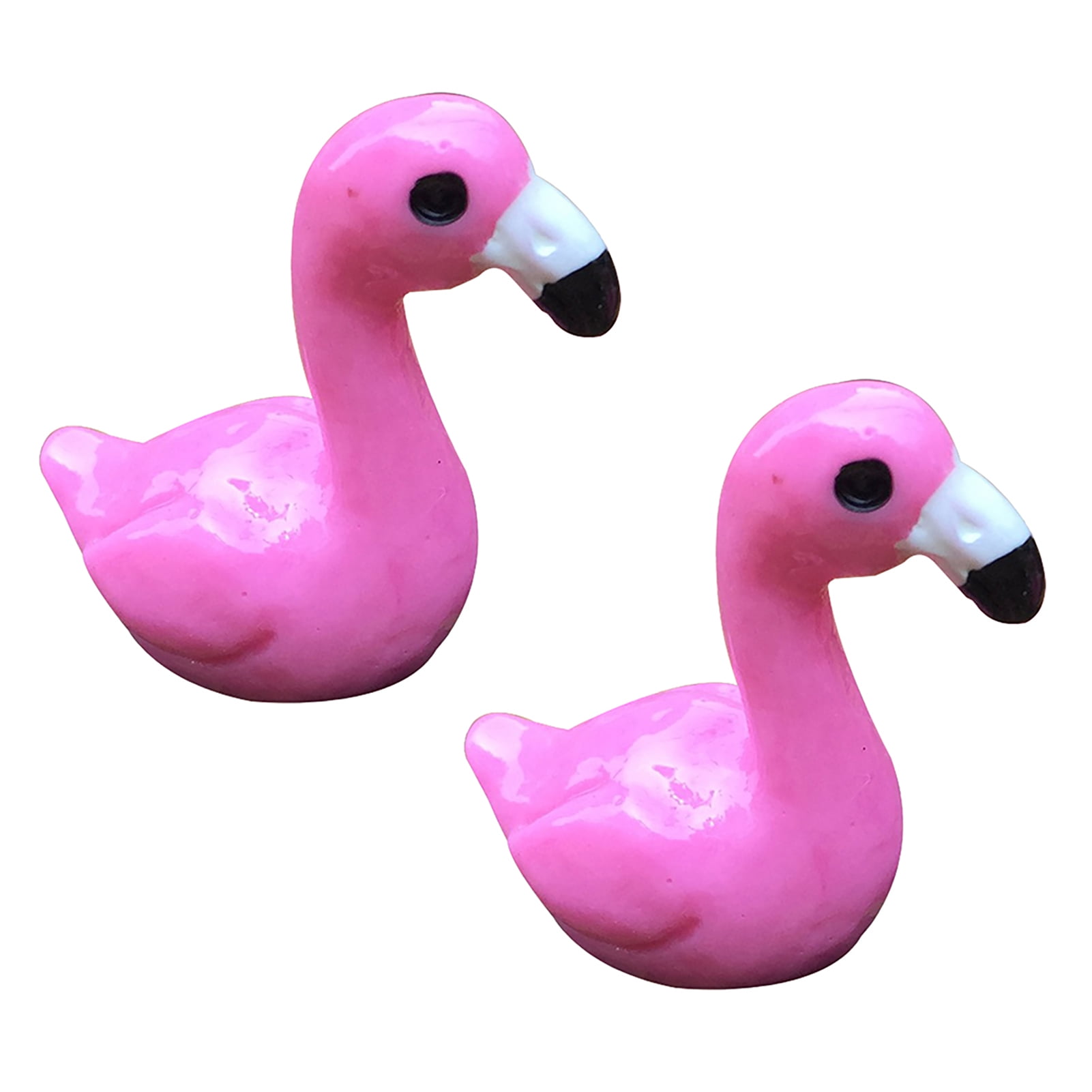 2 Pieces Mini Flamingo Miniature Figurines Fairy Garden Miniature Moss ...
