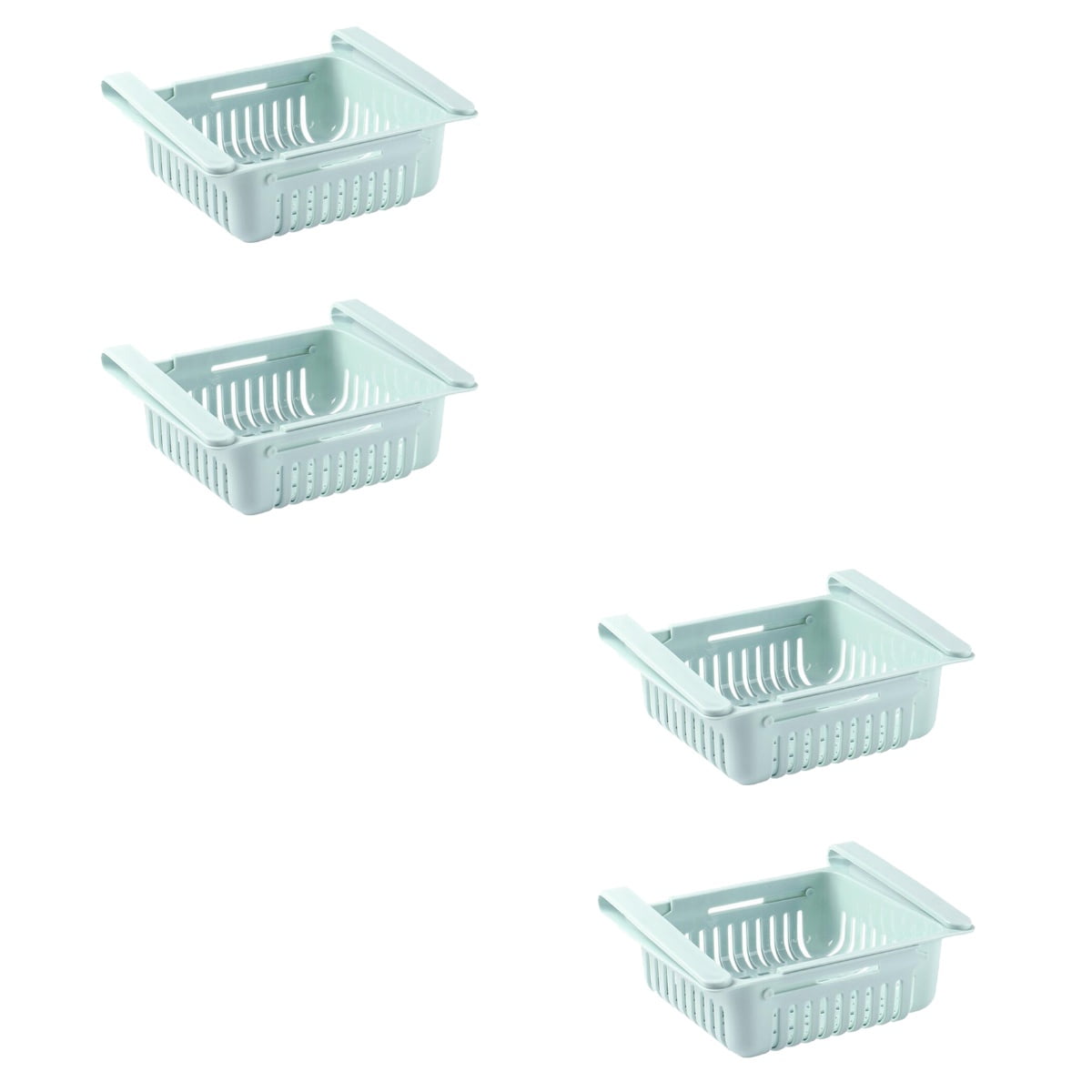 2 Pieces Mini Fridge Stand Bins Reusable Storage Box Retractable ...