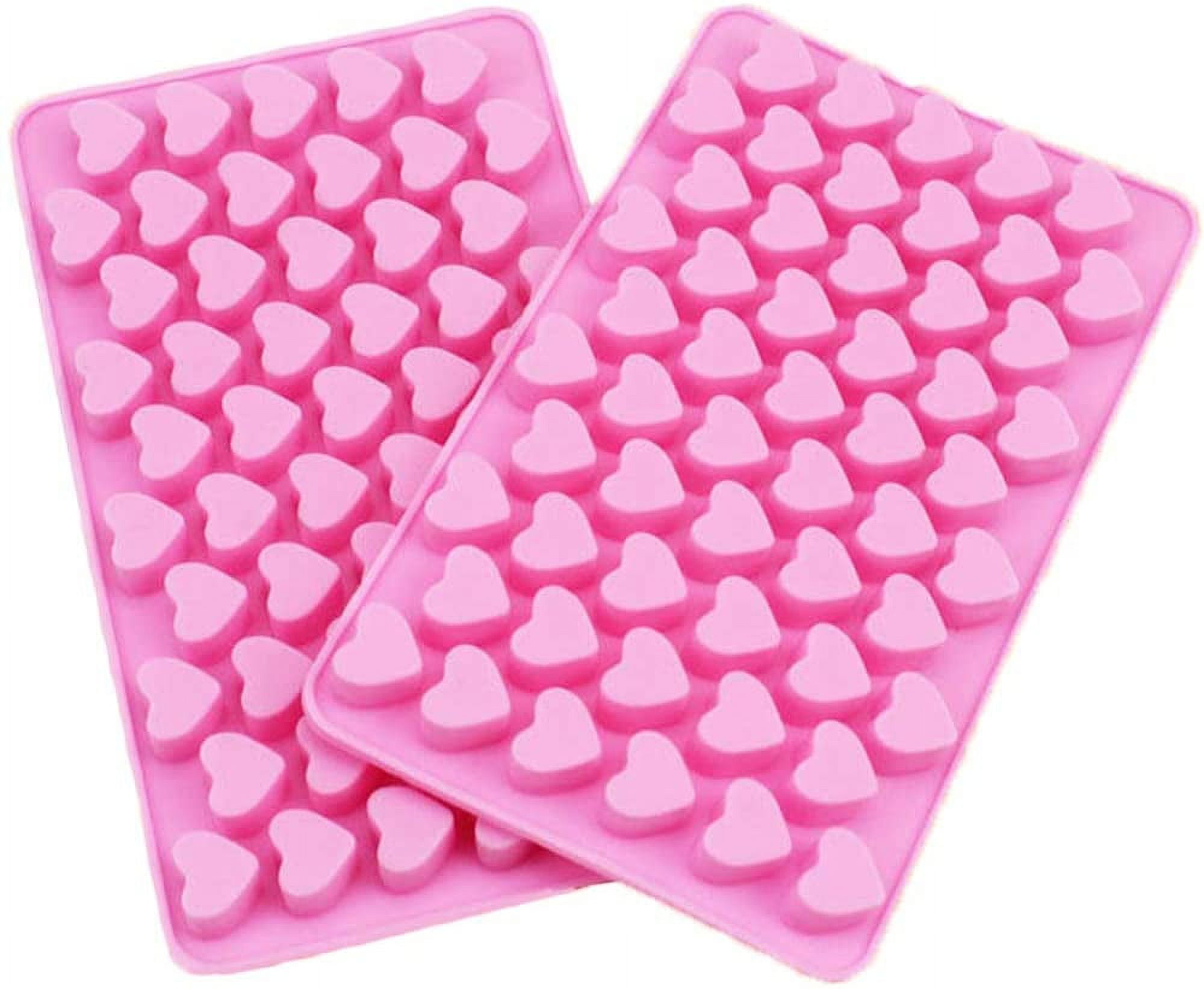 2 Pieces Mini Heart Shaped Silicone Molds, Chocolate Mold With 55 ...