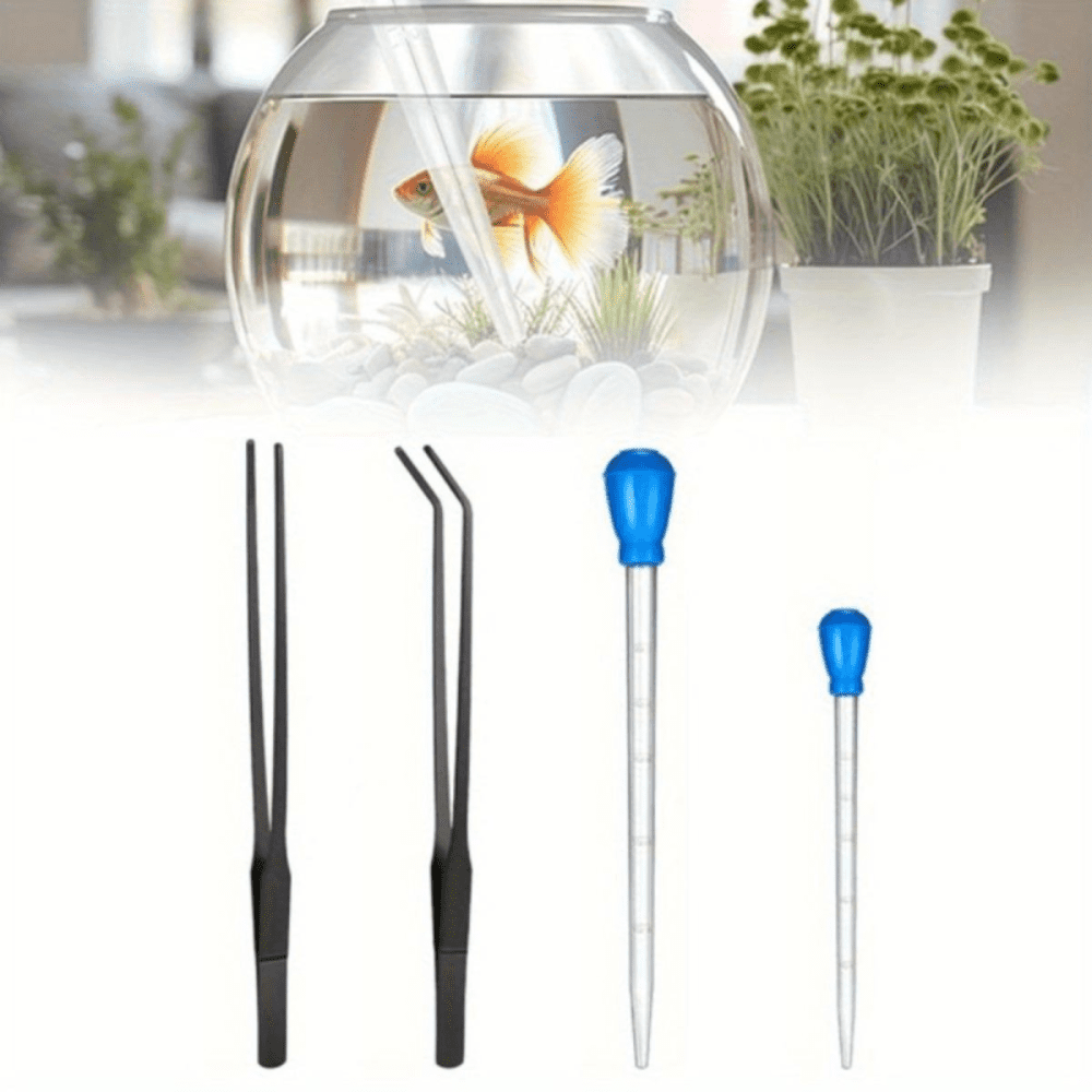 2 Pieces Mini Portable Fish Tank Cleaner - Efficient Feces Suction Tool ...