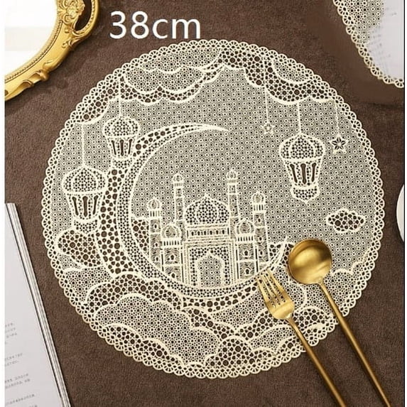 2 Pieces Moon Placemat - Creative Hot Stamping PVC Insulation Mat ...