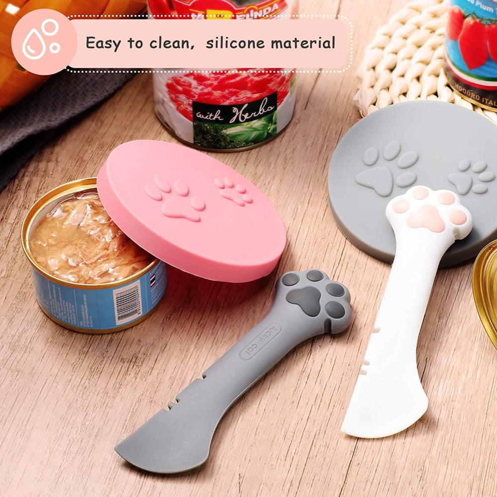 2 Pieces Multi-Functional Pet Food Can Spoon with 2 Pieces Universal ...