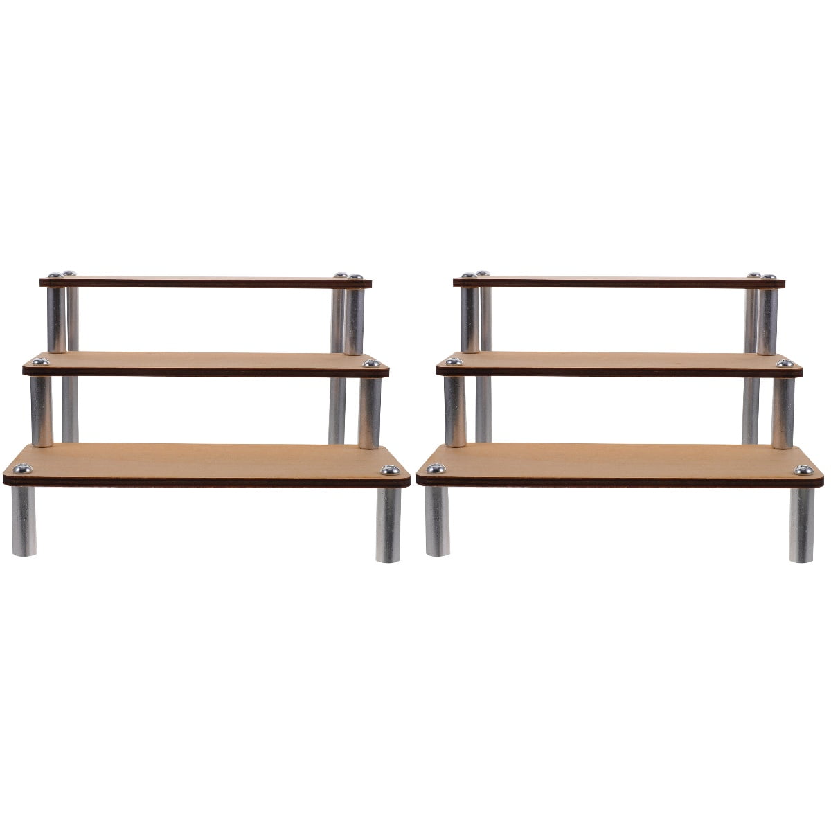 2 Pieces Multi-layer Display Rack Shelves Wood Serving Platters Model ...