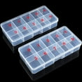 2 Pieces Nail Tip Box Empty False Nail Tips Organizer Box with 10 ...