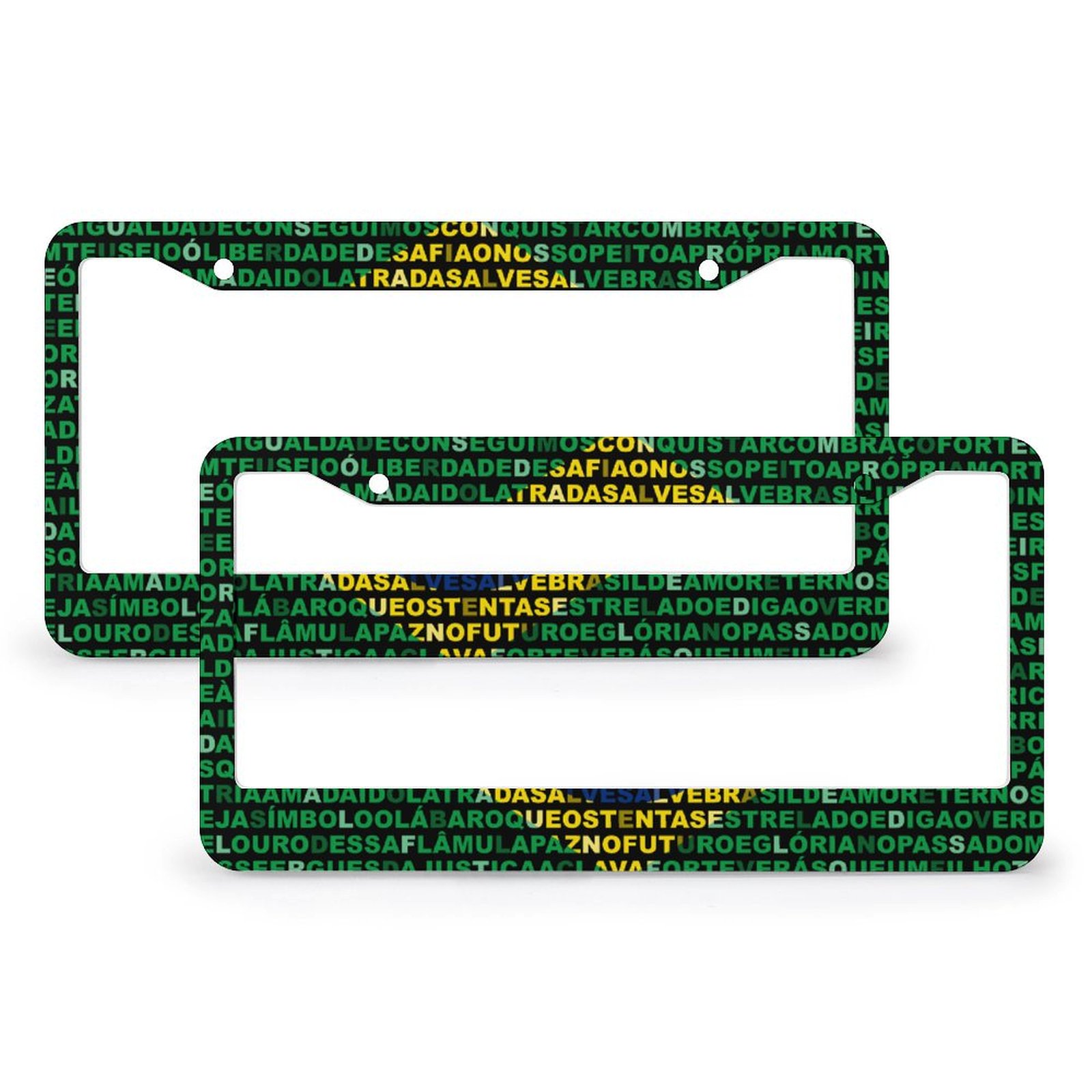2 Pieces National Flag of Brazil License Plate Frames National Flag ...