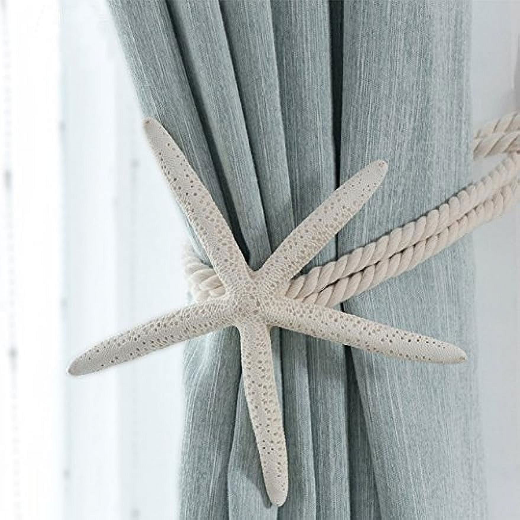2 Pieces Natural Starfish Curtain Tiebacks Rope Drape Cotton Tie Band ...