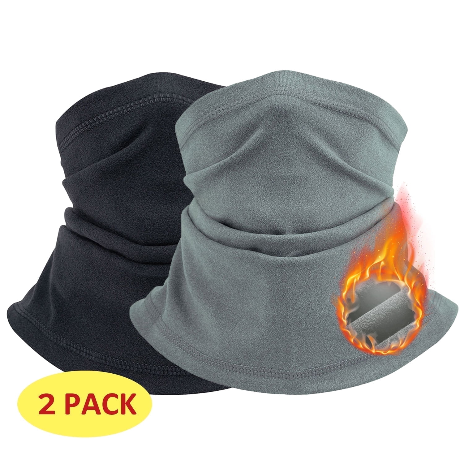 2 Pieces Neck Warmer Face Covering for Cold Weather Fleece Neck Gaiter ...