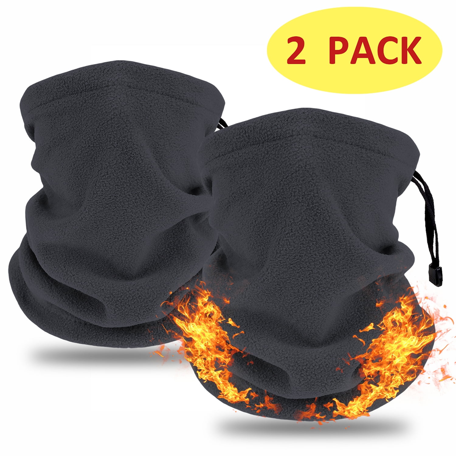 2 Pieces Neck Warmer Ski Mask for Men Women Winter Face Masks Grey ...
