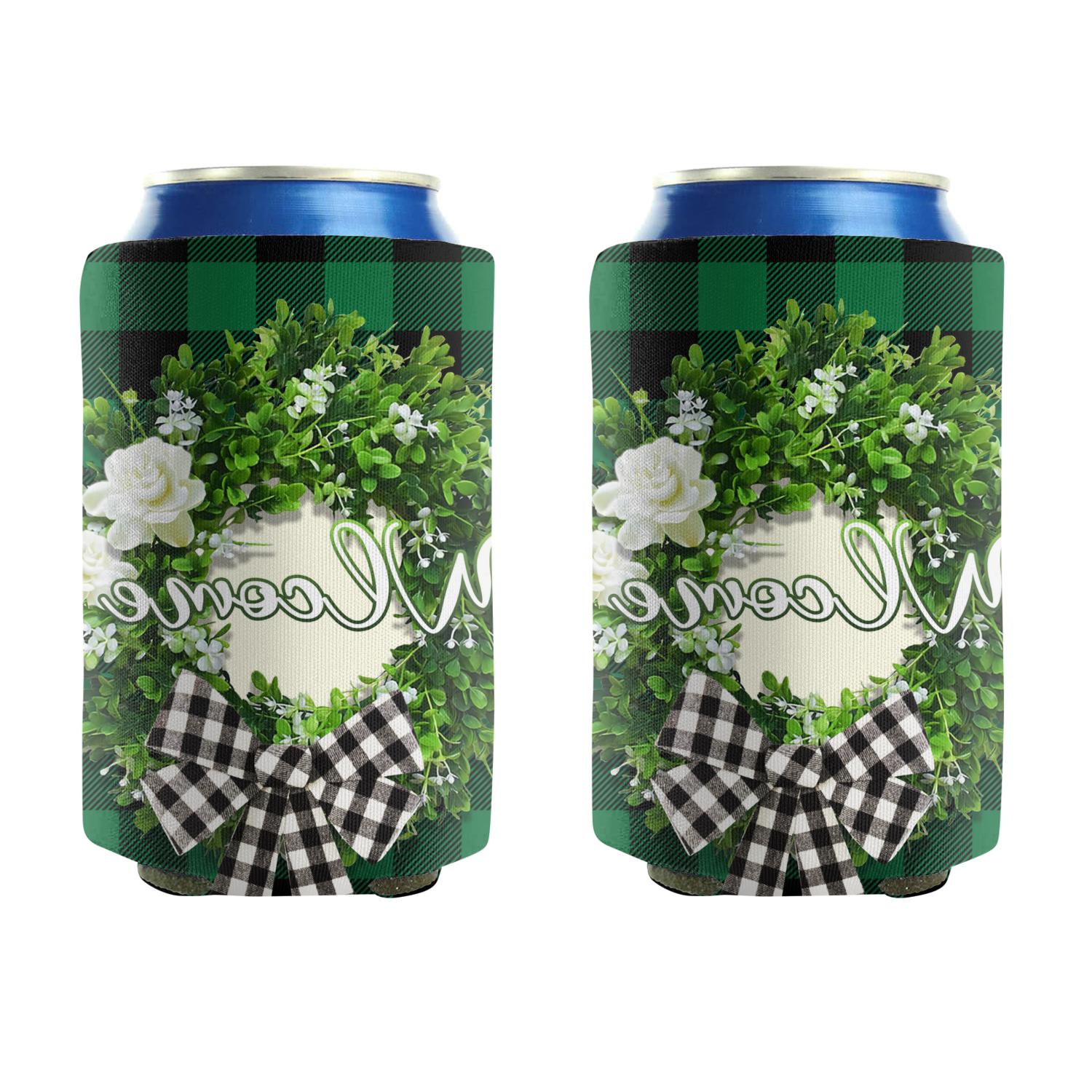 2 Pieces Neoprene Beer Can Cooler Insulated Collapsible Beer Sleeve ...