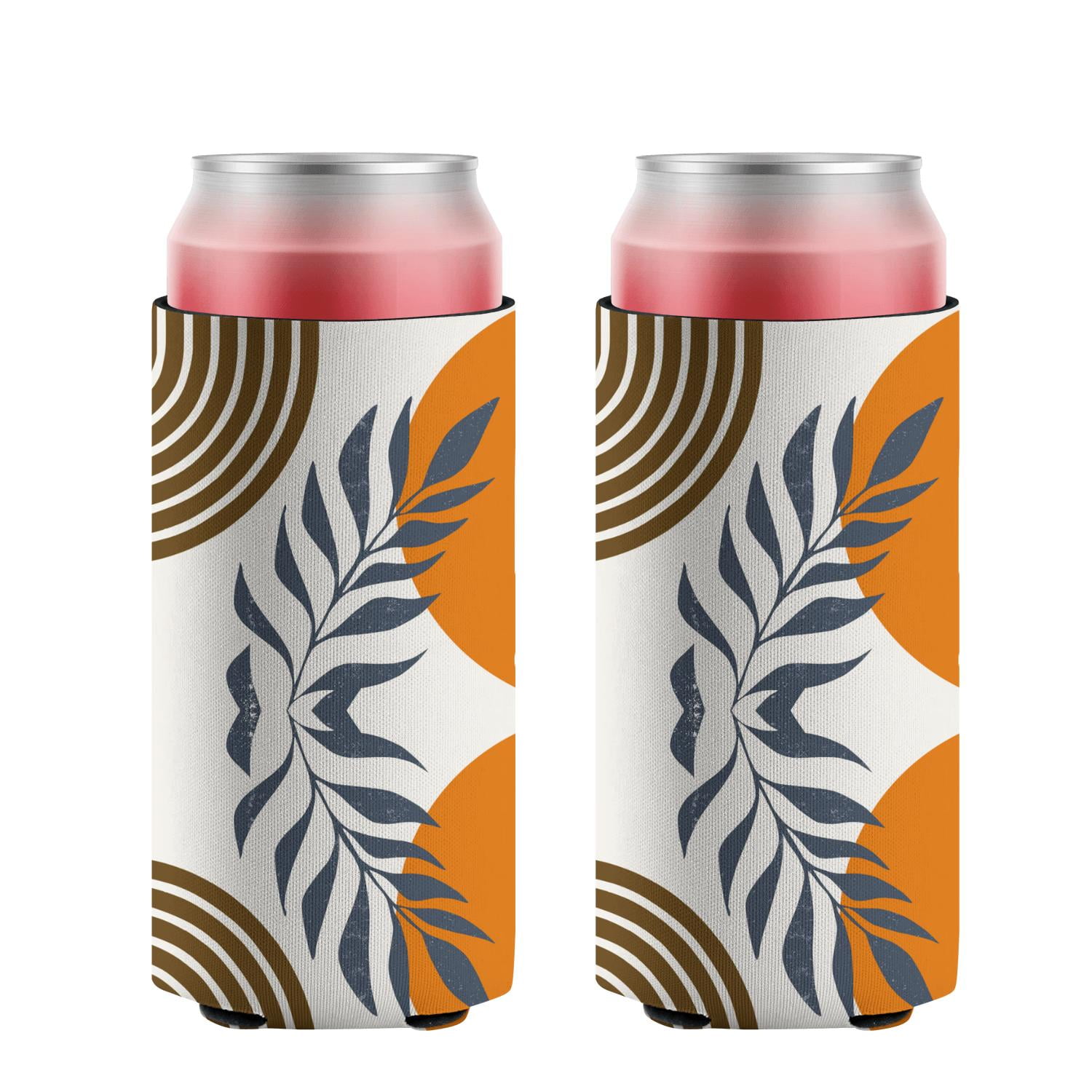 2 Pieces Neoprene Beer Can Cooler Insulated Collapsible Beer Sleeve Mid ...