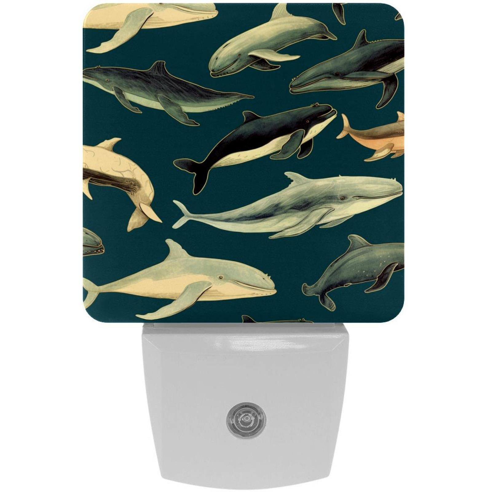 2 Pieces Night Light, Whale Small Night Lights Plug into Wall for Boys ...