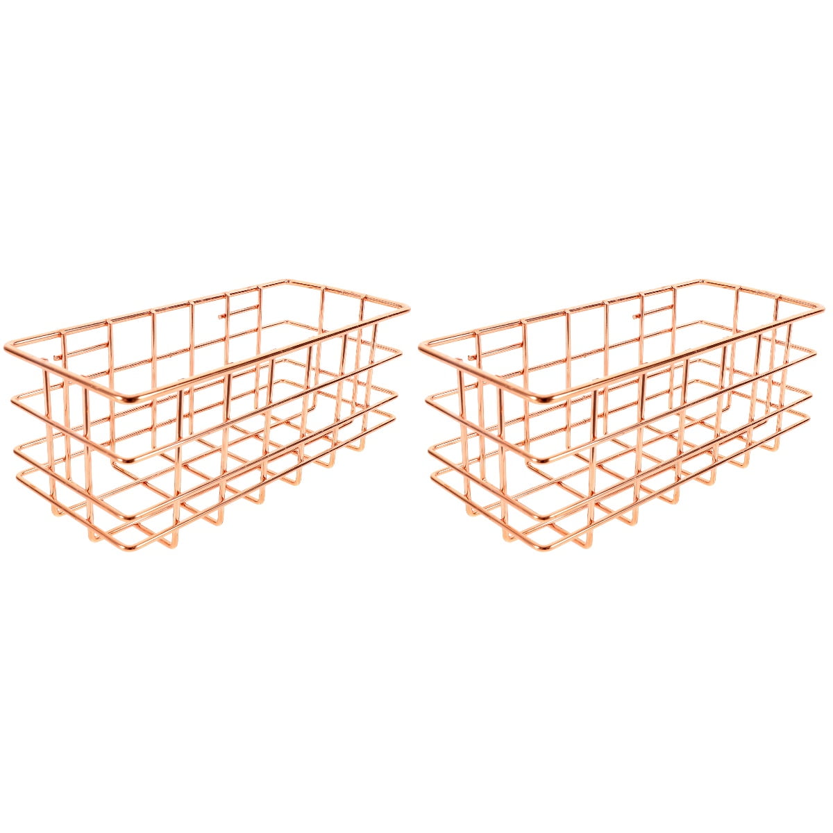 2 Pieces Nordic Iron Hanging Basket Rose Gold Cosmetics Desktop ...