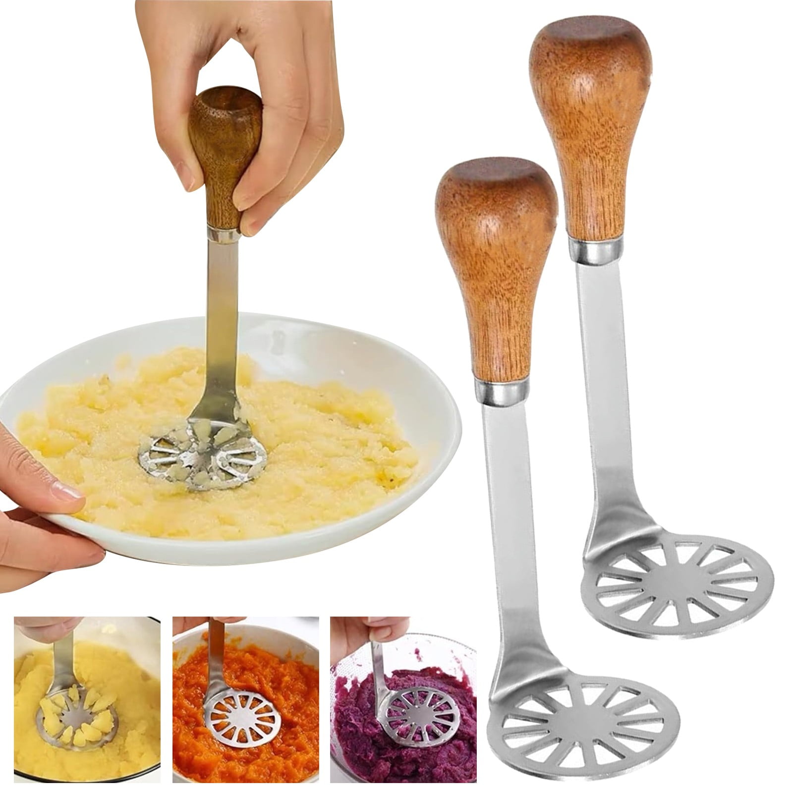 2 Pieces Of Mud Compactors Kitchen Tools And Gadgets，Stainless Masher ...