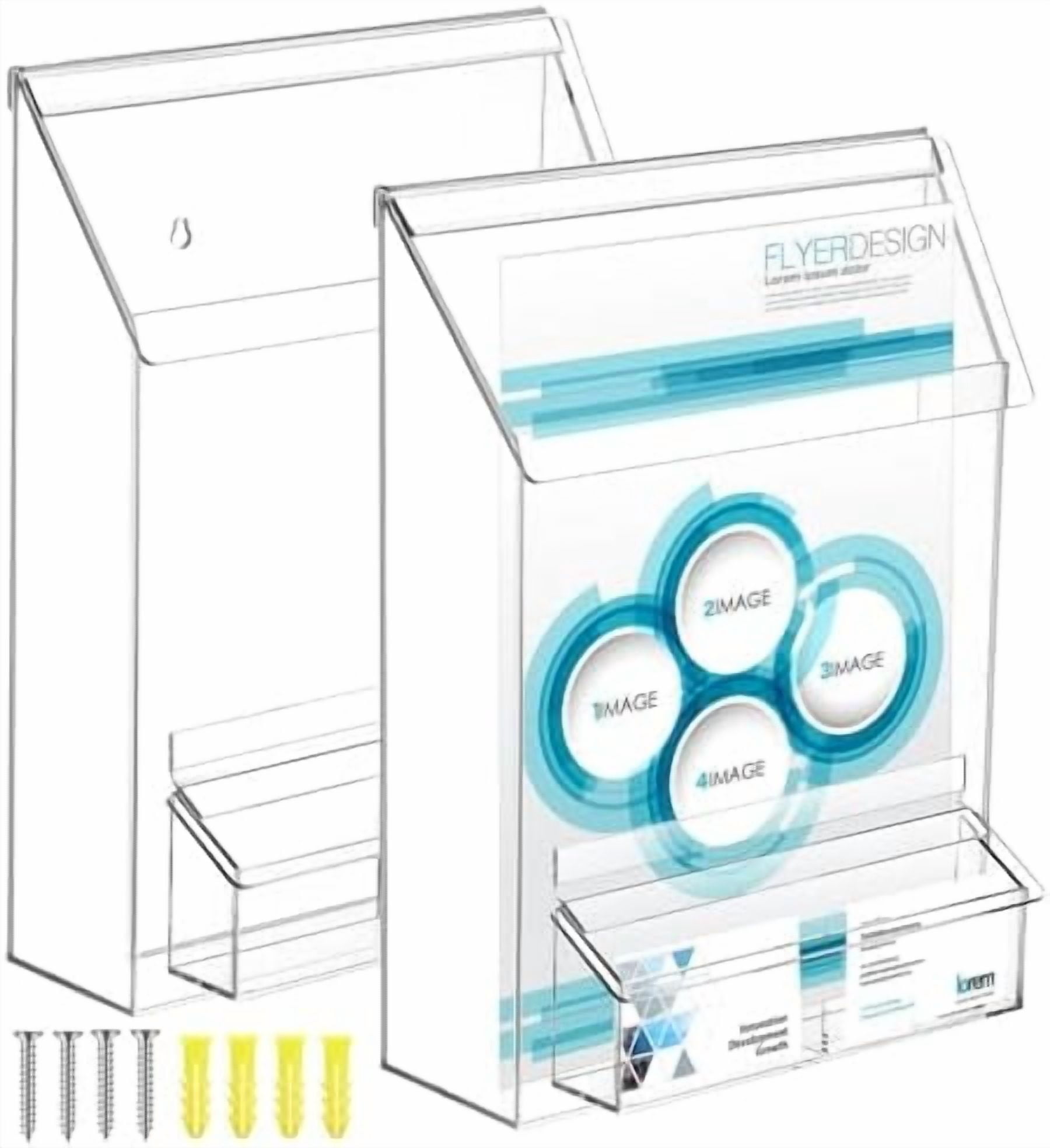 2 Pieces Outdoor Brochure Holder with Business Card Holder Waterproof ...