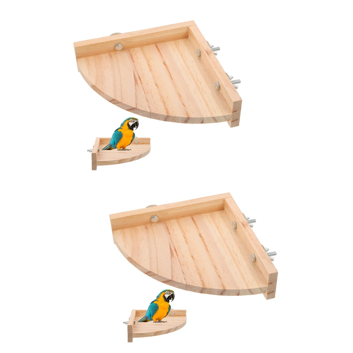 2 Pieces Parrot Perch Cage Standing Wood for Birds Roost Perches ...