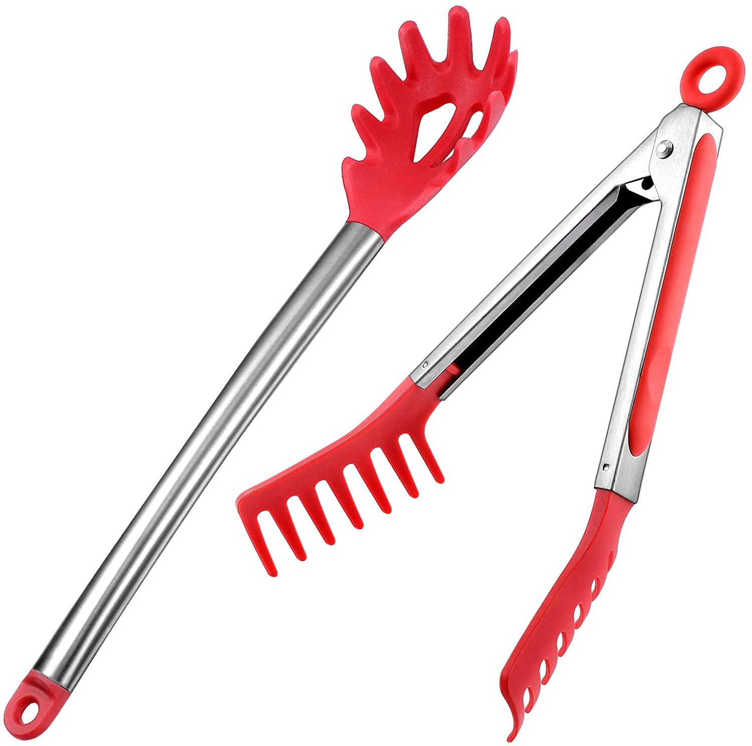 2 Pieces Pasta Fork Large Spaghetti Spoons Set, 13 Inch Stainless Steel ...