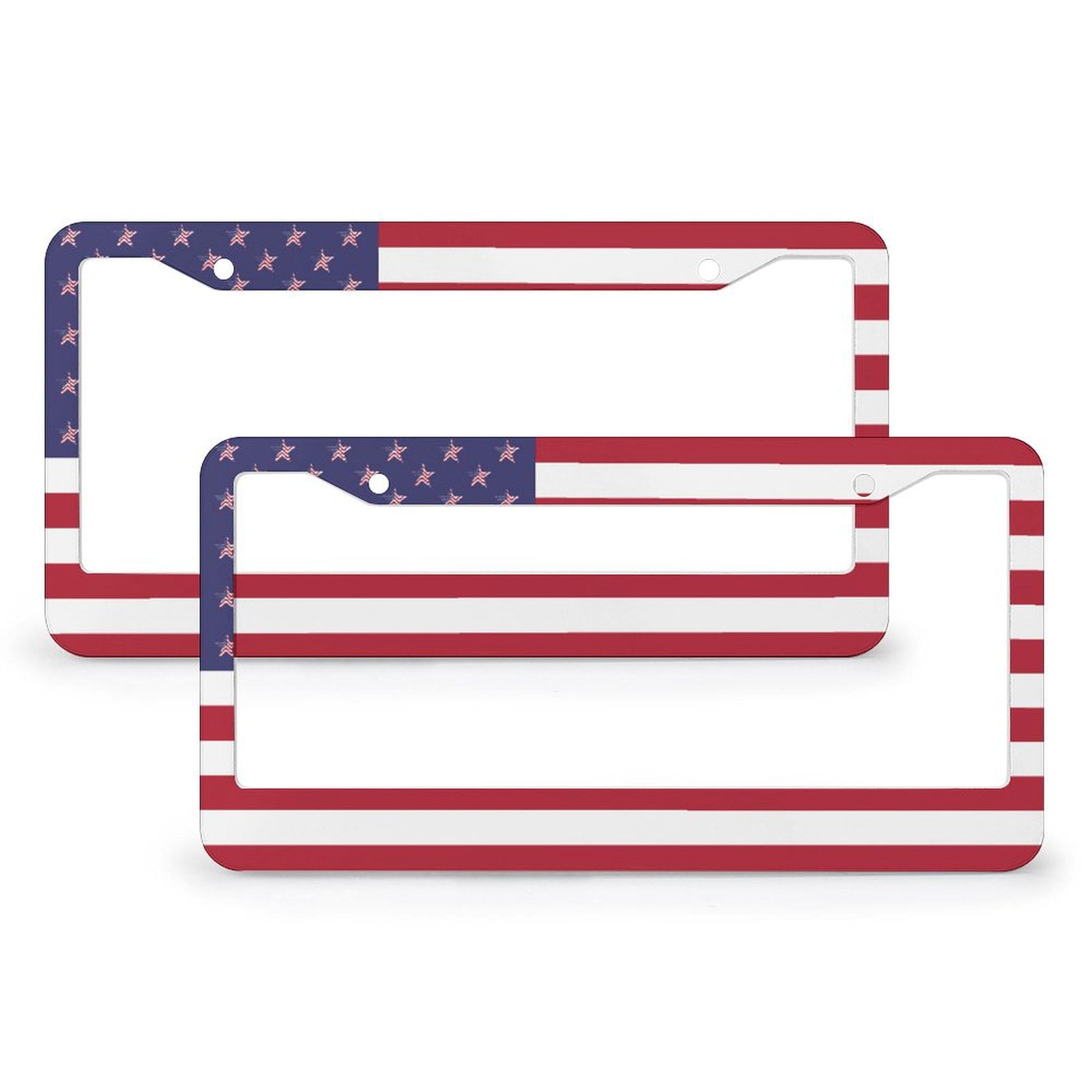 2 Pieces Patriotic American Flag License Plate Frames Fourth of July ...