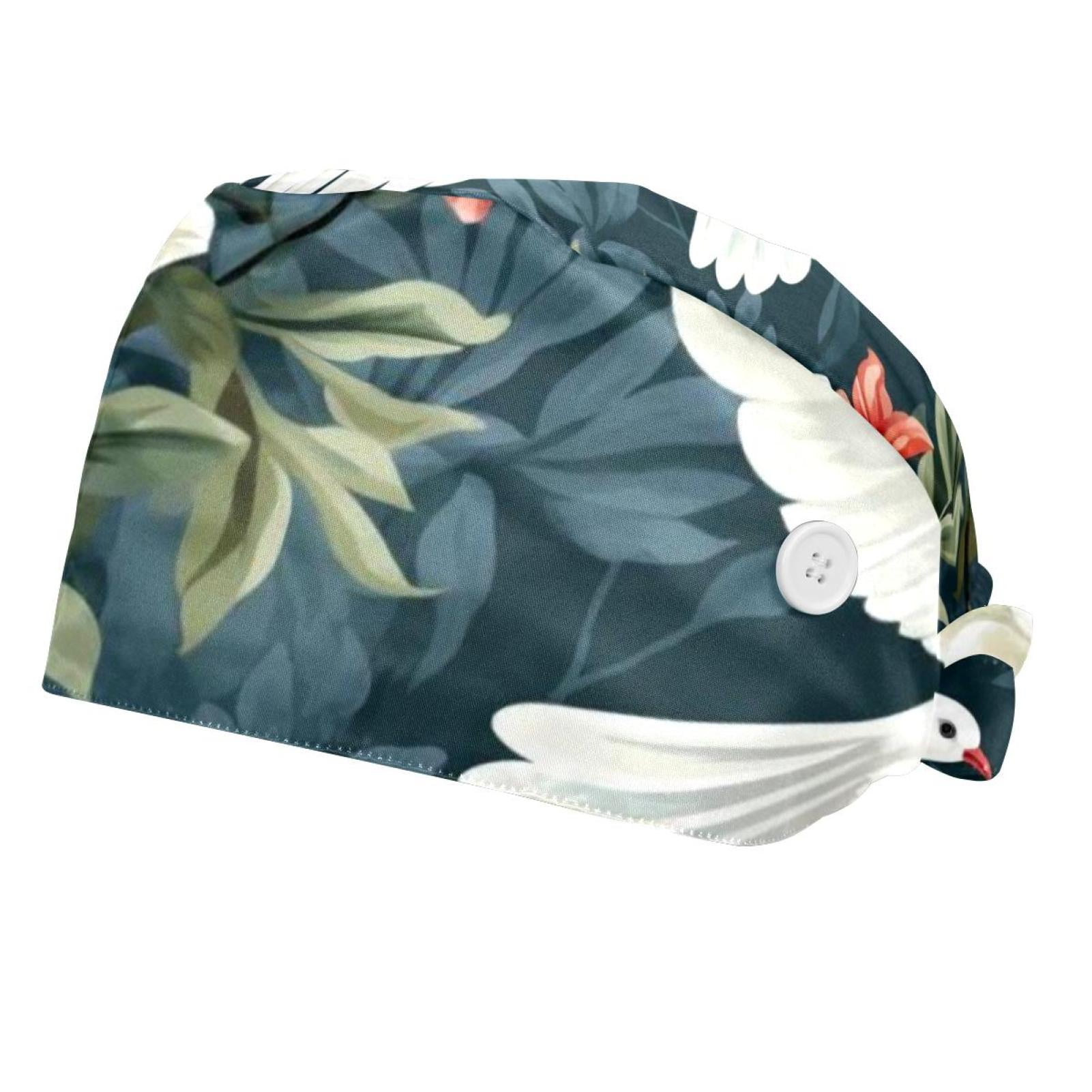 2 Pieces Peace Dove Working Caps with Button Tie Back Hats with ...