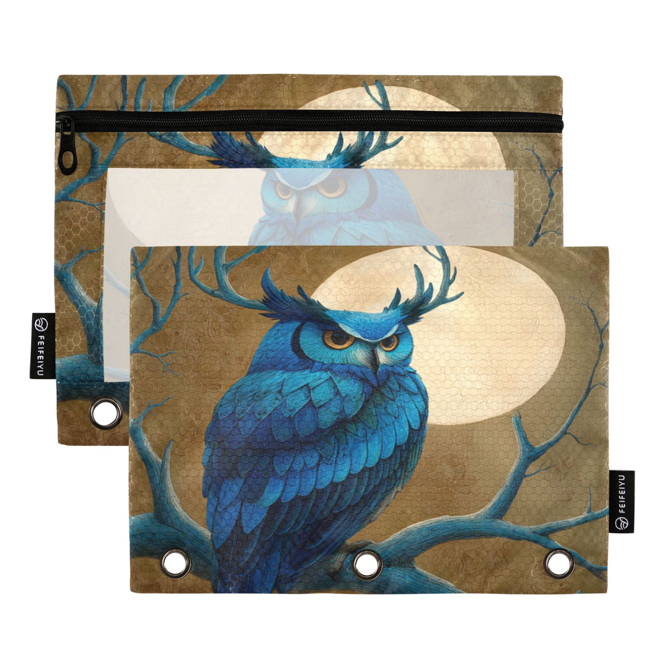 2 Pieces Pencil Bag Binder Pouches 3-Ring Page Turning Folder Pencil ...