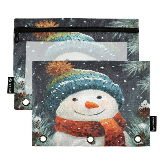 2 Pieces Pencil Bag Binder Pouches 3-Ring Page Turning Folder Pencil ...