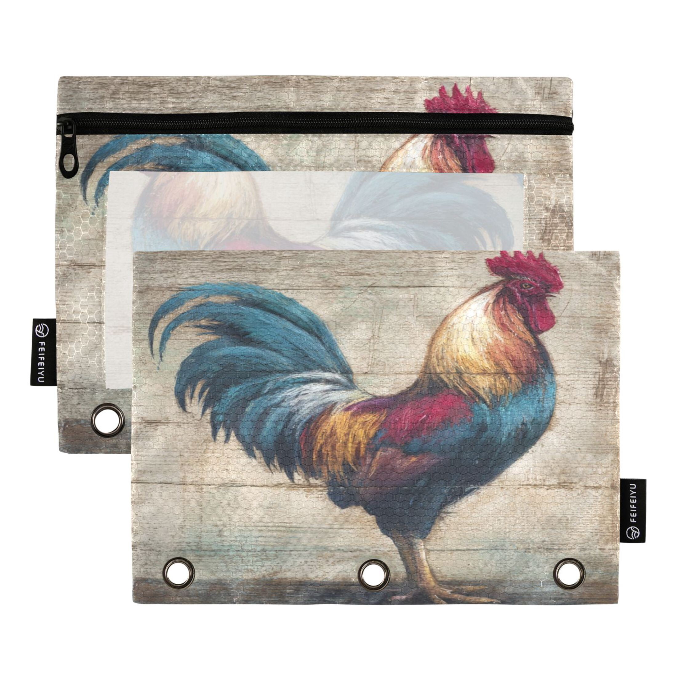 2 Pieces Pencil Bag Binder Pouches 3-Ring Page Turning Folder Pencil ...