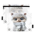2 Pieces Pencil Bag Binder Pouches 3-Ring Page Turning Folder Pencil ...