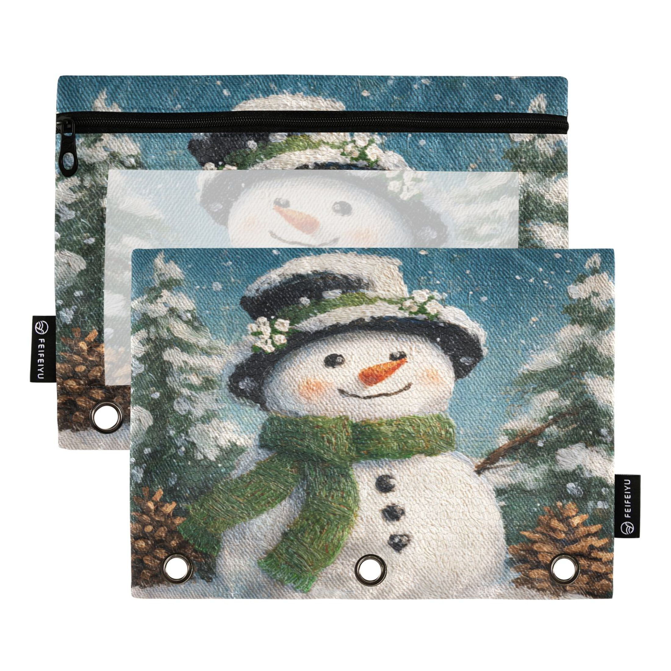 2 Pieces Pencil Bag Binder Pouches 3-Ring Page Turning Folder Pencil ...