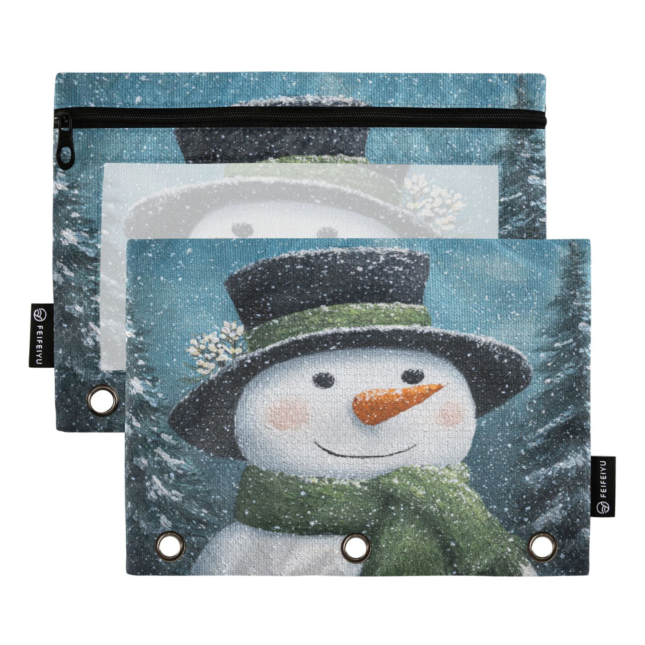 2 Pieces Pencil Bag Binder Pouches 3-Ring Page Turning Folder Pencil ...