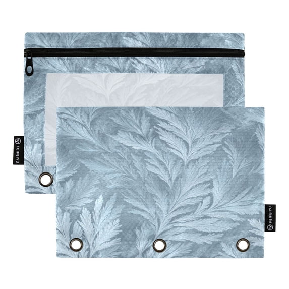 2 Pieces Pencil Bag Binder Pouches 3-Ring Page Turning Folder Pencil ...