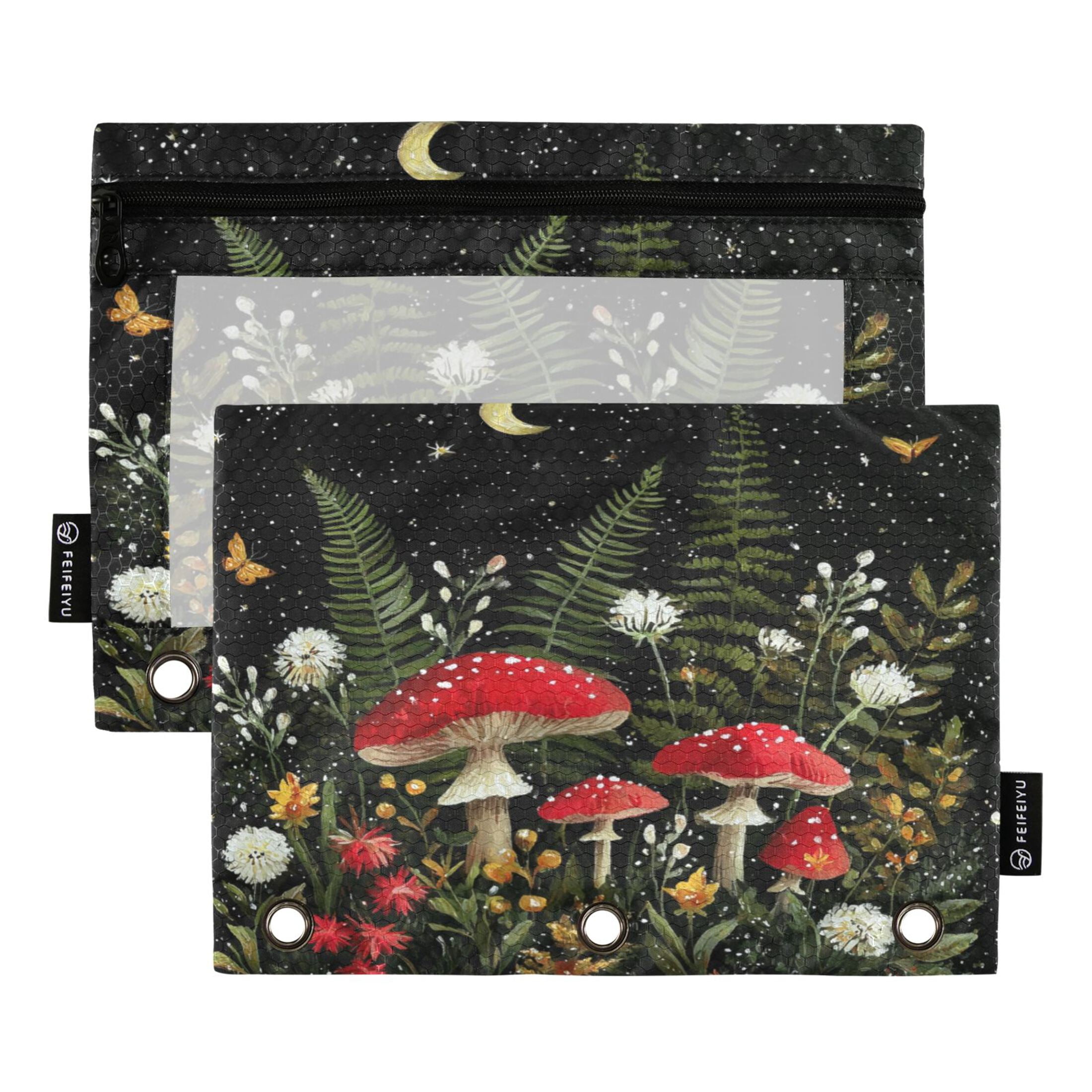 2 Pieces Pencil Bag Binder Pouches 3-Ring Page Turning Folder Pencil ...
