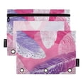 2 Pieces Pencil Bag Binder Pouches 3-Ring Page Turning Folder Pencil ...