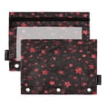 2 Pieces Pencil Bag Binder Pouches 3-Ring Page Turning Folder Pencil ...