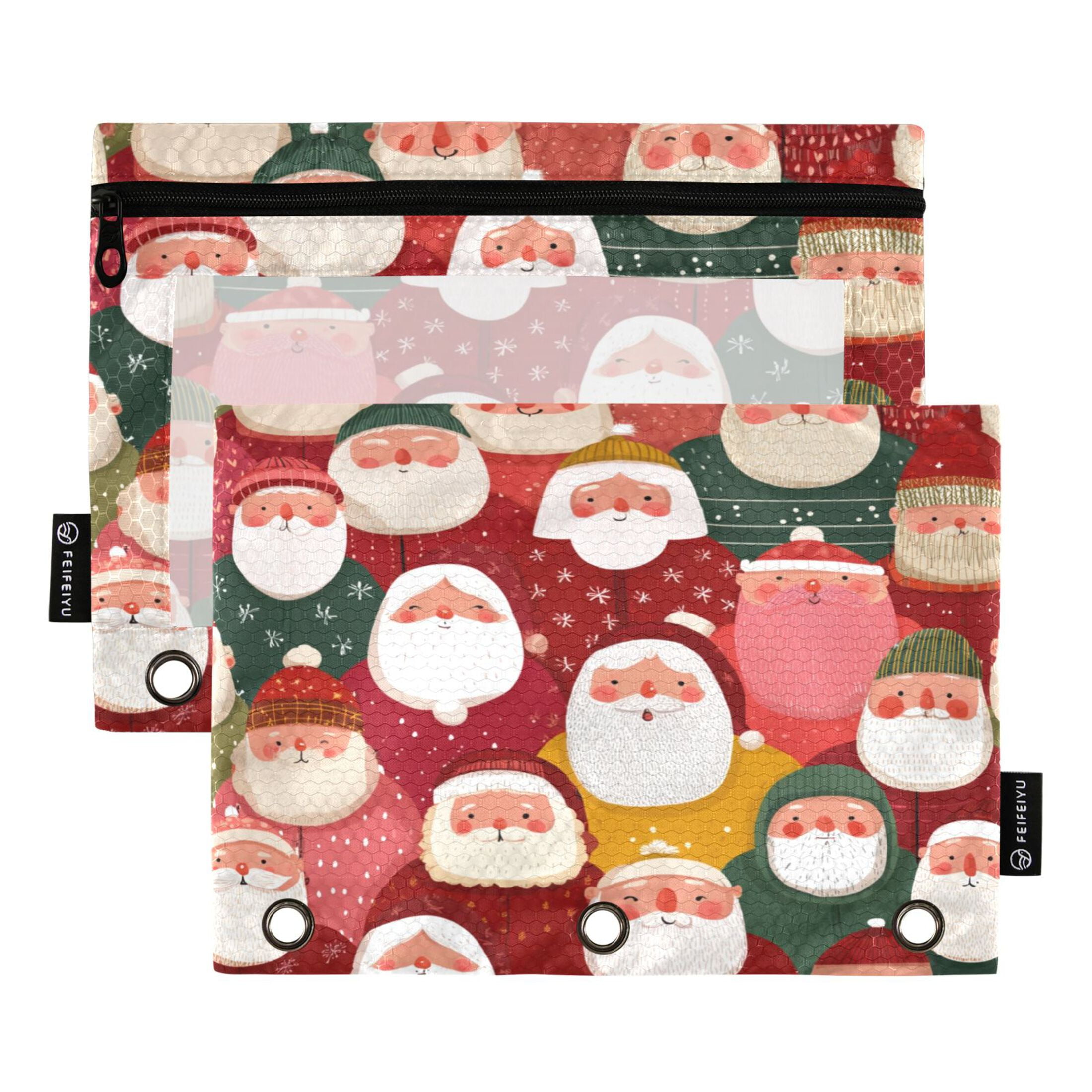 2 Pieces Pencil Bag Binder Pouches 3-Ring Page Turning Folder Pencil ...