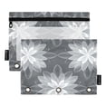 2 Pieces Pencil Bag Binder Pouches 3-Ring Page Turning Folder Pencil ...