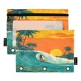 2 Pieces Pencil Bag Binder Pouches 3-Ring Page Turning Folder Pencil ...