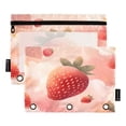 2 Pieces Pencil Bag Binder Pouches 3-Ring Page Turning Folder Pencil ...
