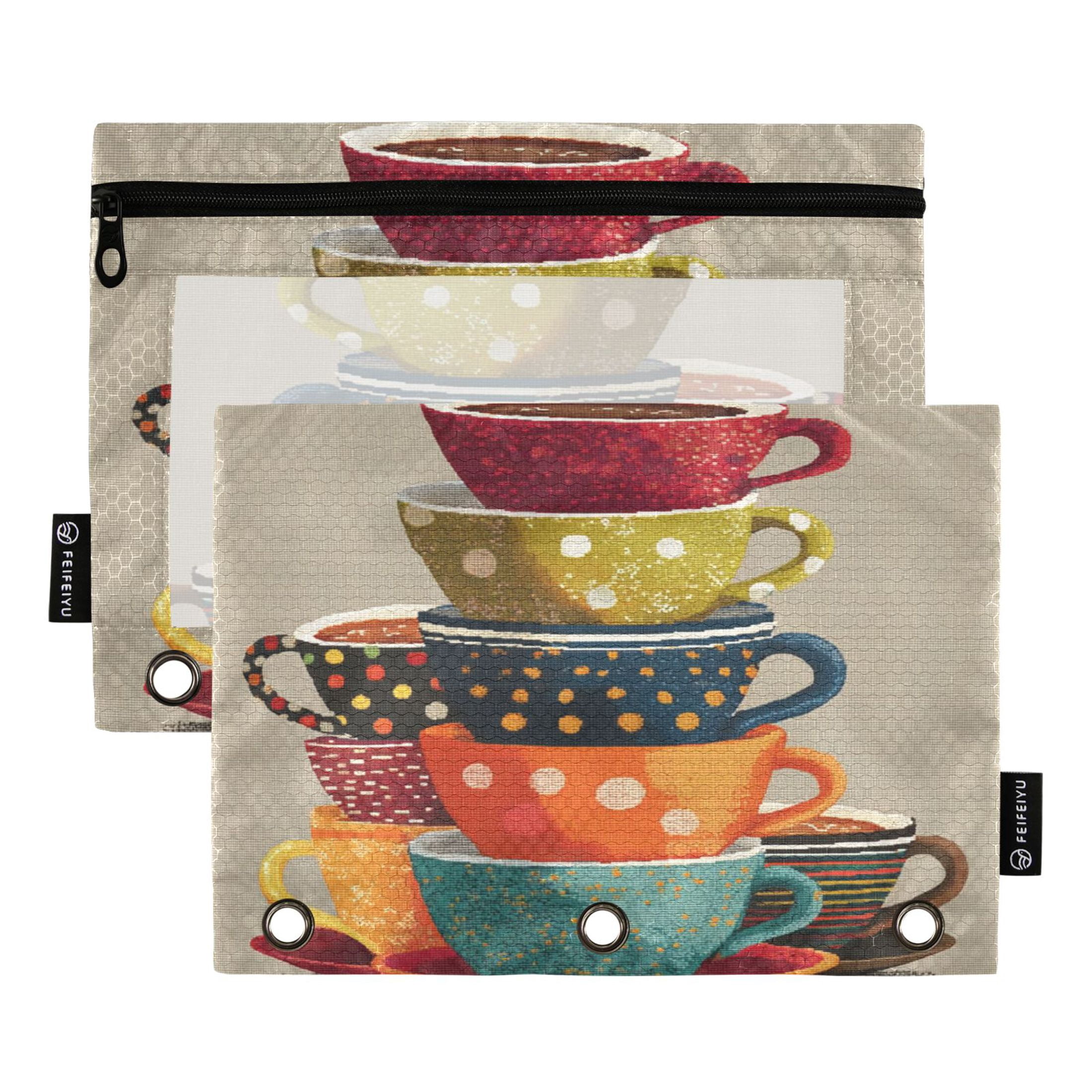 2 Pieces Pencil Bag Binder Pouches 3-Ring Page Turning Folder Pencil ...