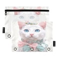 2 Pieces Pencil Bag Binder Pouches 3-Ring Page Turning Folder Pencil ...