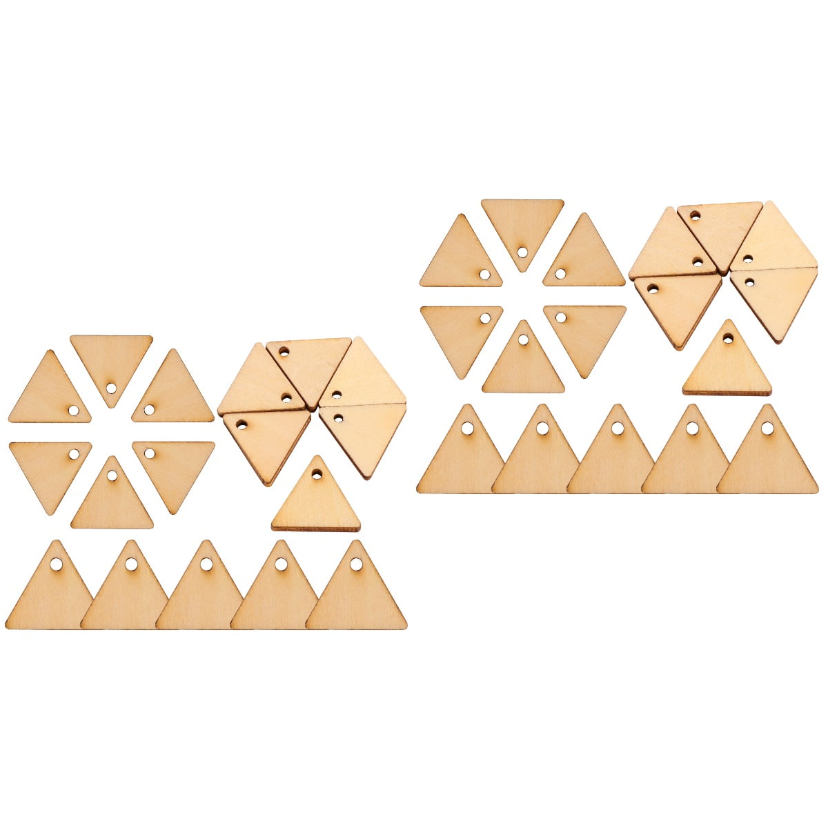 2 Pieces Perforated Triangular Wood Trim Craft Sticks Square Mini of ...