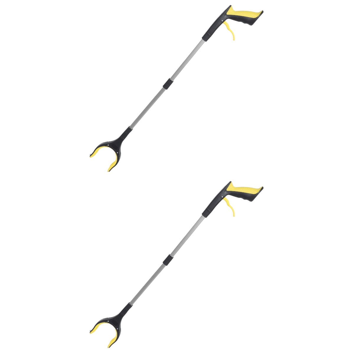 2 Pieces Picker Upper Grabber Tool Garbage Can Automatic Yellow ...