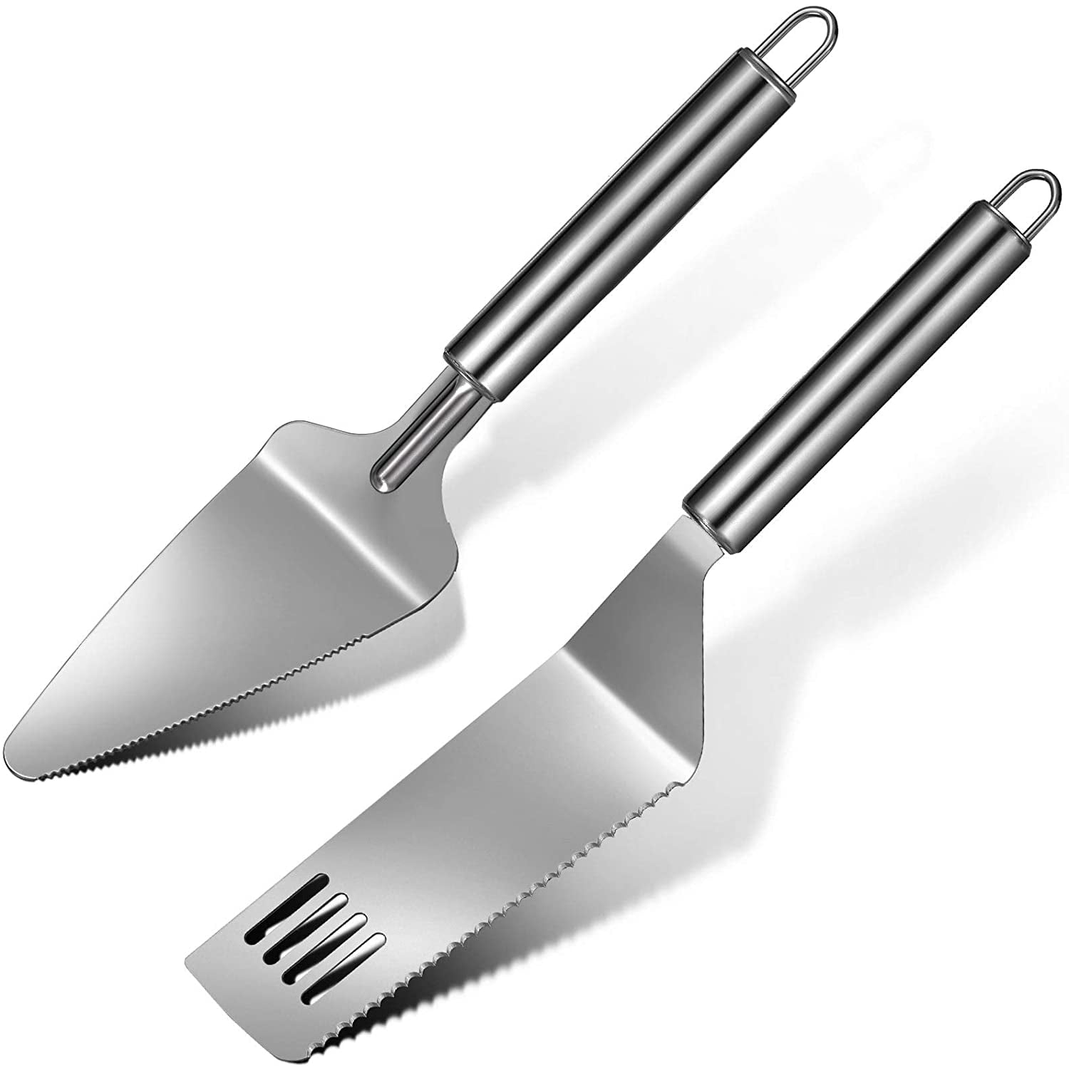 2 Pieces Pie Server Set Multi-function Stainless Steel Cake Spatula ...