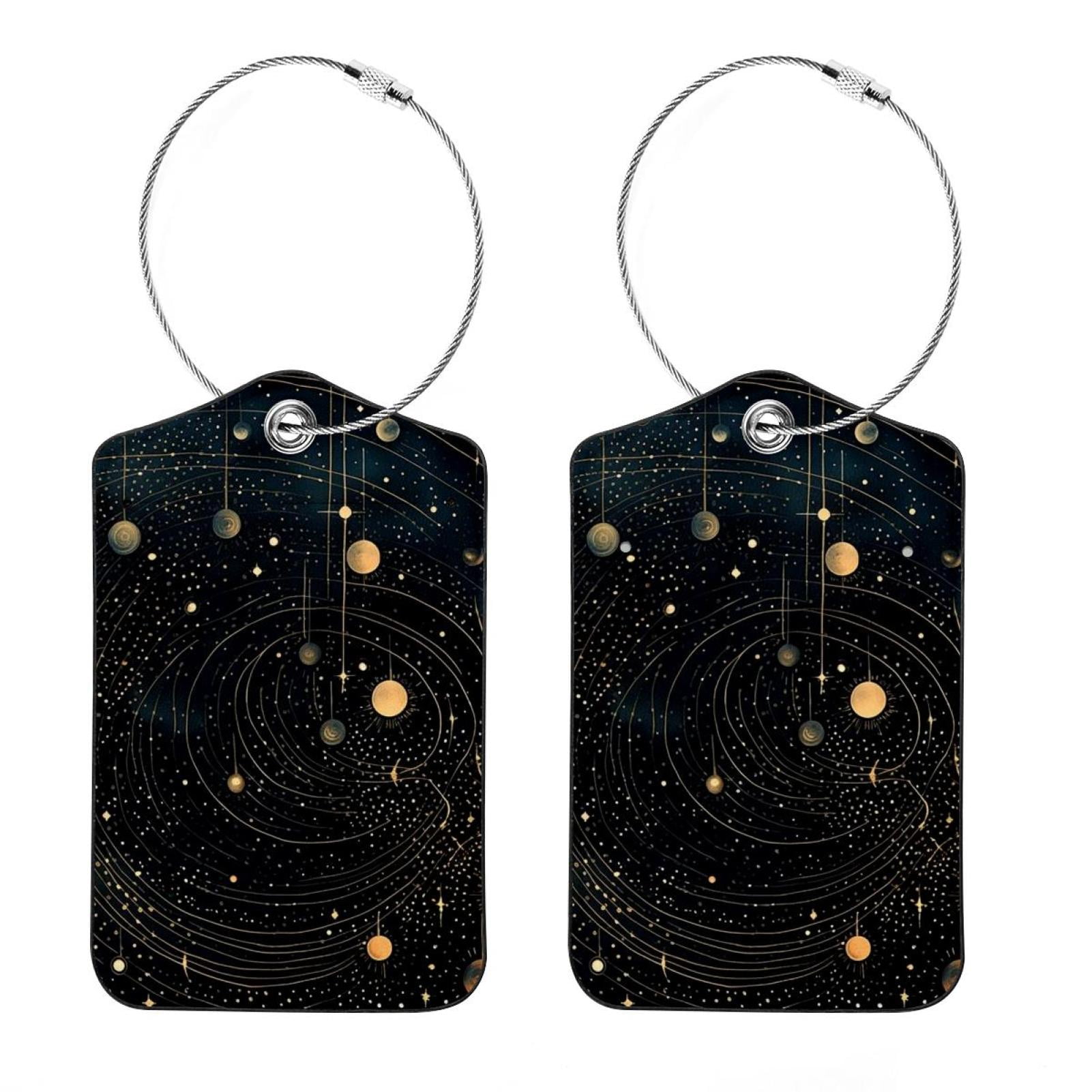2 Pieces Planet Star Luggage Tags, Privacy Cover ID Label with Loop and ...