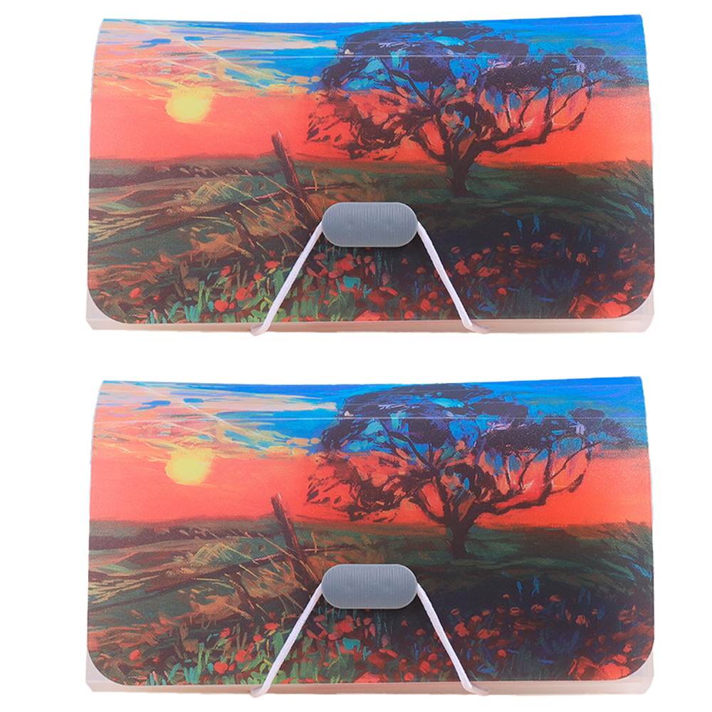 2 Pieces Plastic File Folders Envelope Expanding File Wallet Organizer ...