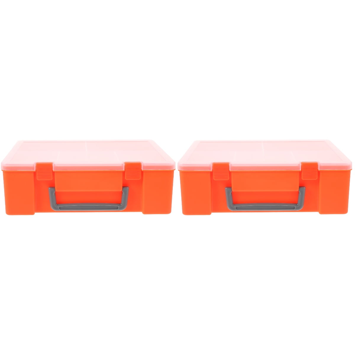 2 Pieces Plastic Storage Boxes Compartment Rectangular Parts Organizer ...